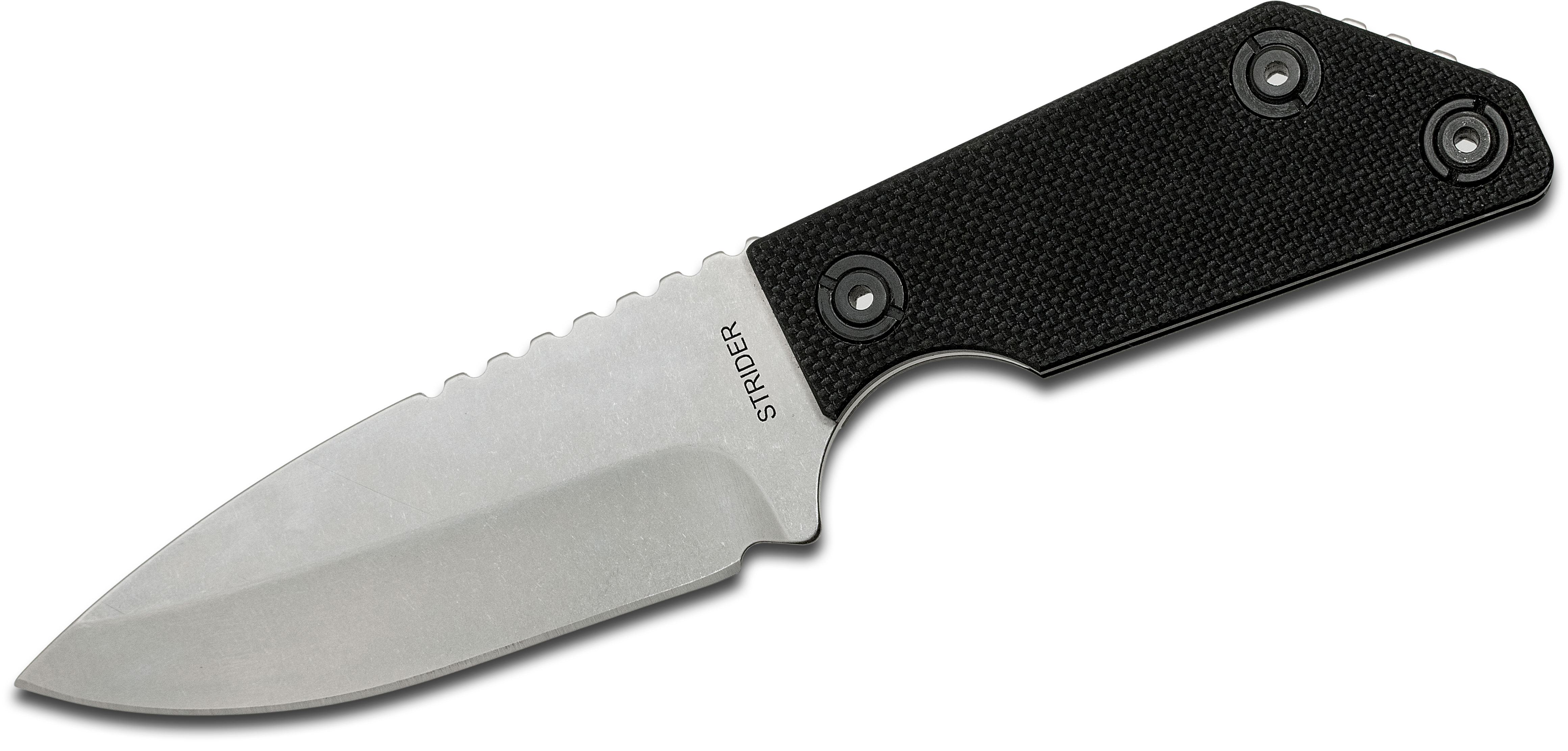 Strider Knives EB Fixed 4.25" S30V Stonewashed Spear Point Blade, Black ...