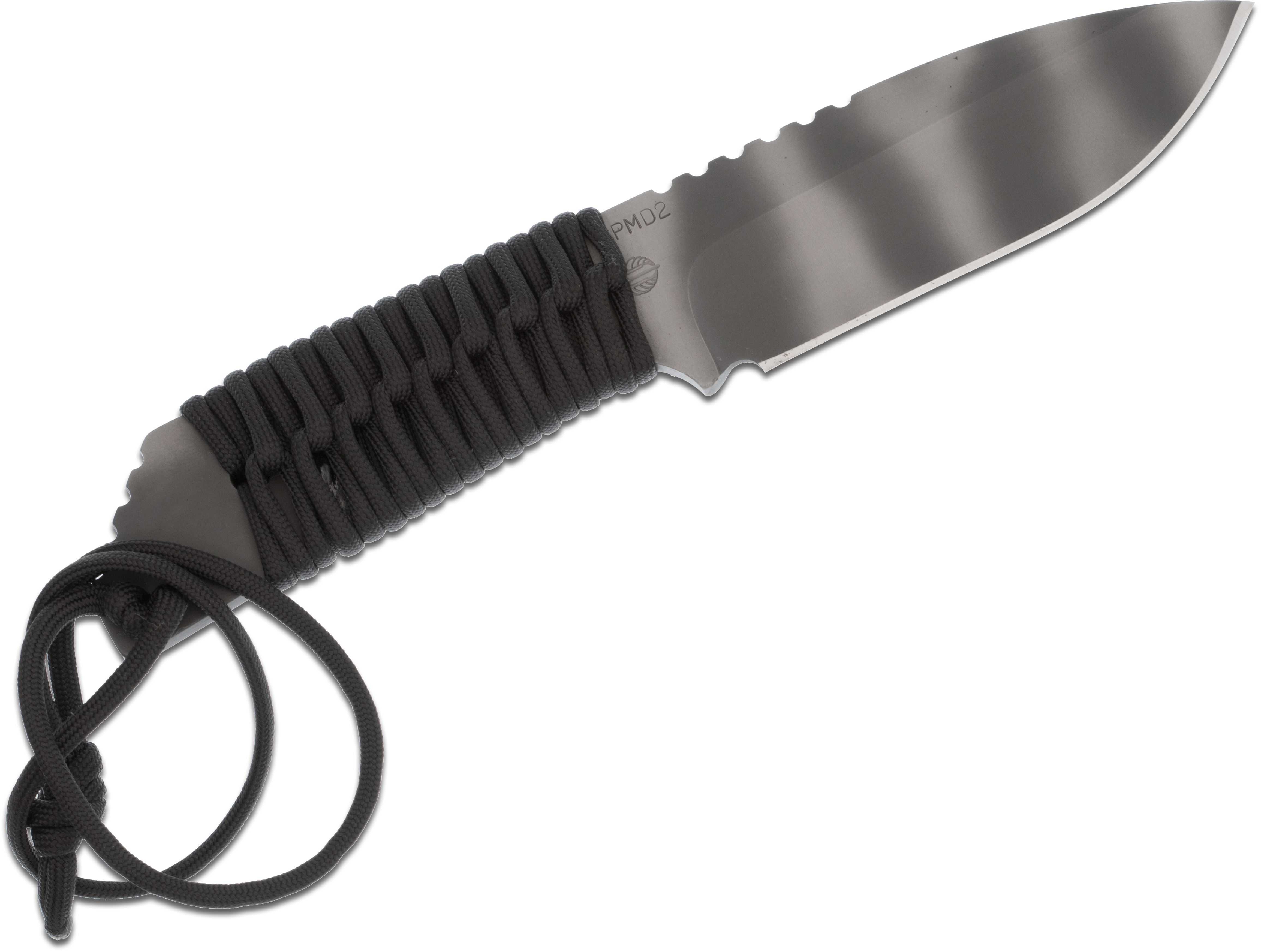 Strider Knives MFS Fixed 4.25" D2 Tiger Striped Drop Point Blade, Black ...