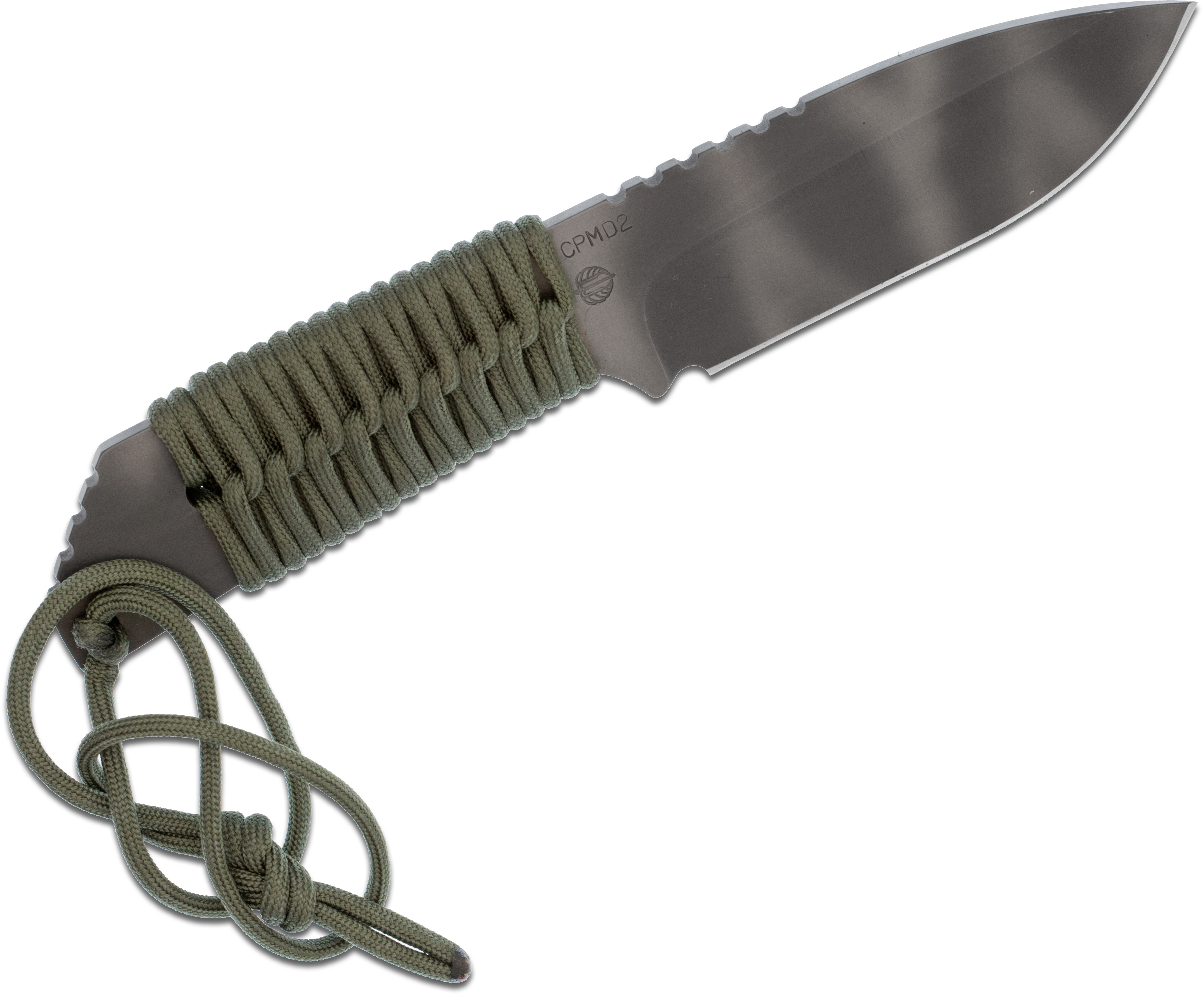 Strider Knives MFS Fixed 4.25" D2 Tiger Striped Drop Point Blade, OD ...