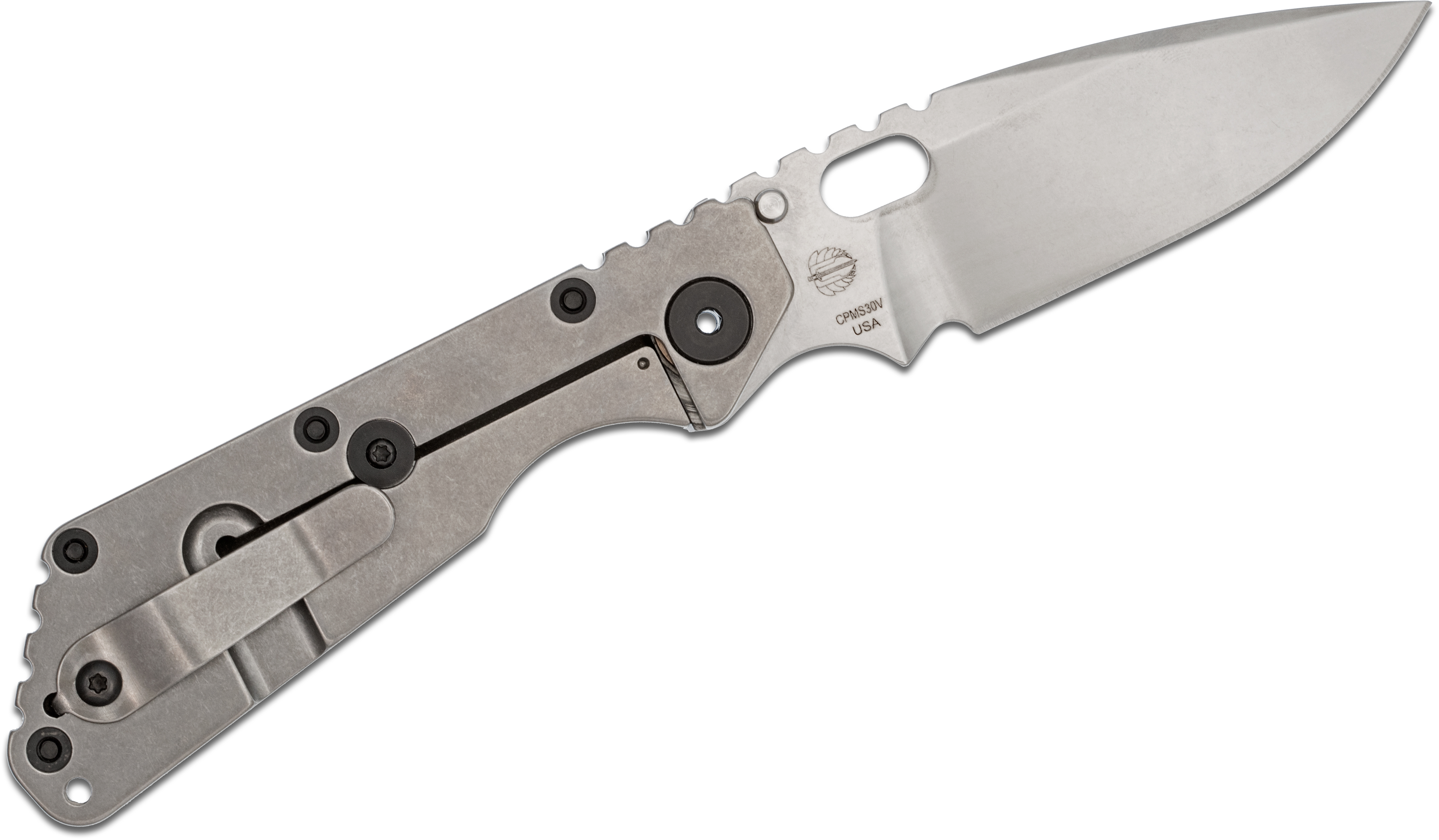 Strider Knives SMF Folding Knife 4" S30V Dagger Ground Stonewashed ...