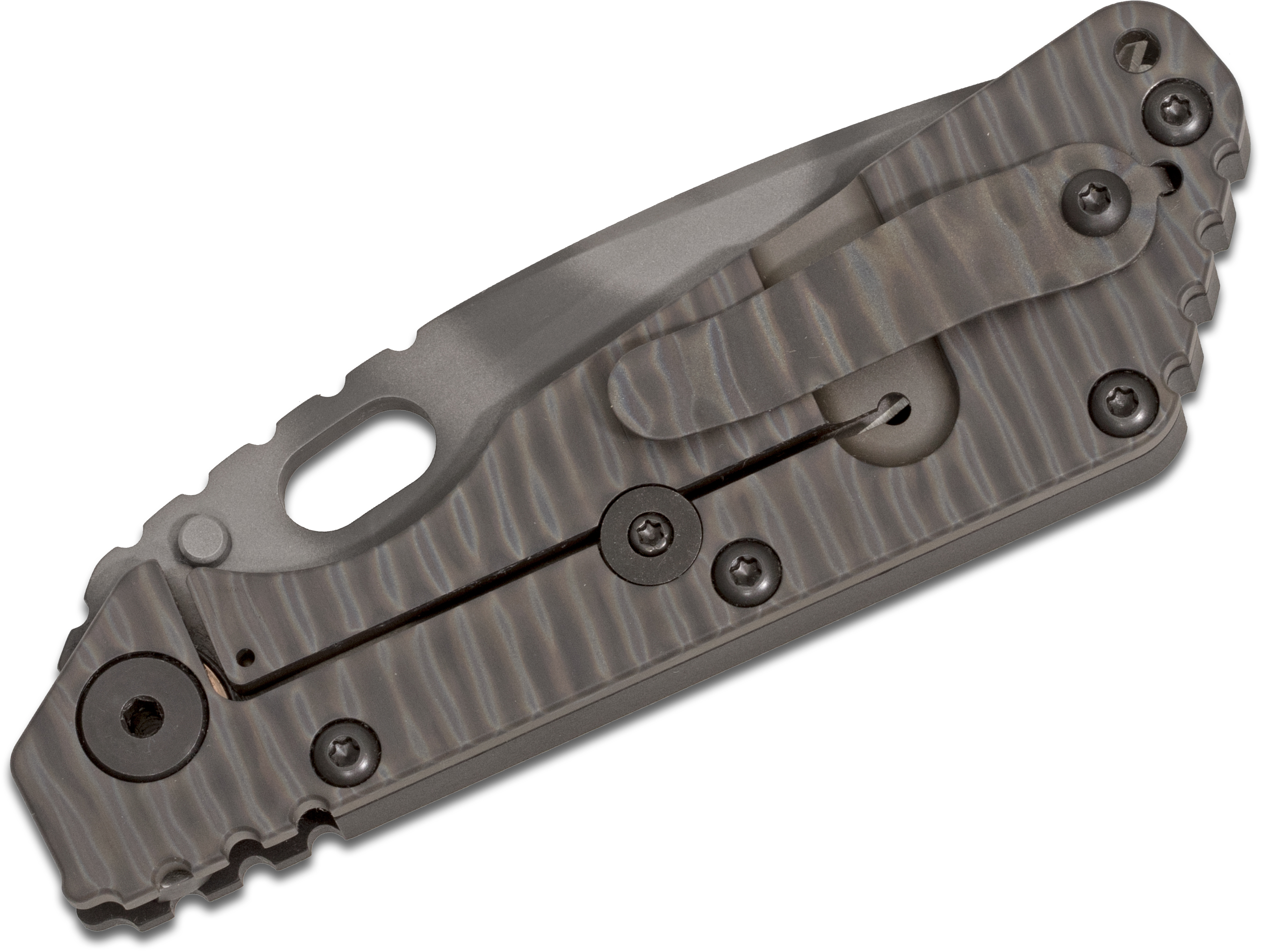 Strider Knives SMF Folding Knife 4" CTS-204P Tigerstriped Blade, Black ...