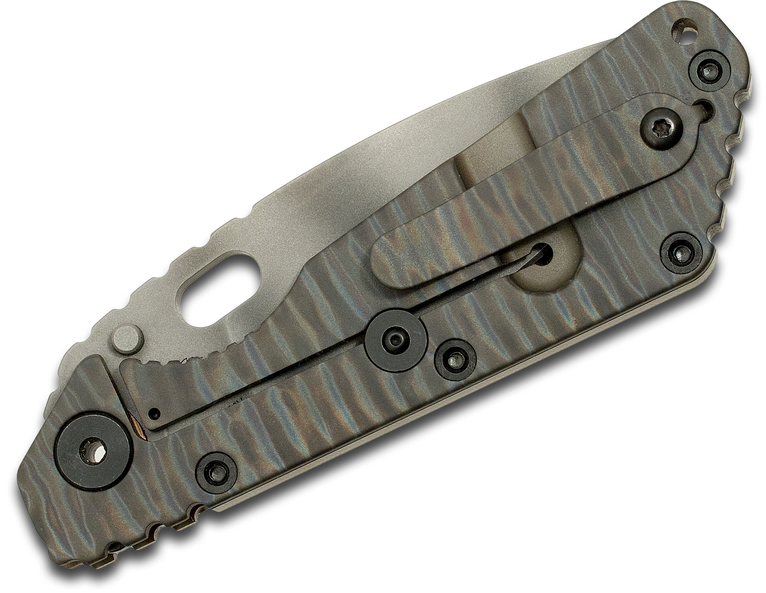 Strider Knives SMF Folding Knife 4" S30V Tigerstriped Blade, OD Green ...