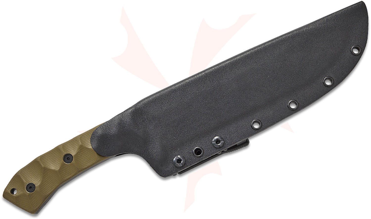 Stroup Knives BK1 Chopper Fixed Blade Knife 8" 1095 Black Cerakote Hand Carved Drop Point Blade ...