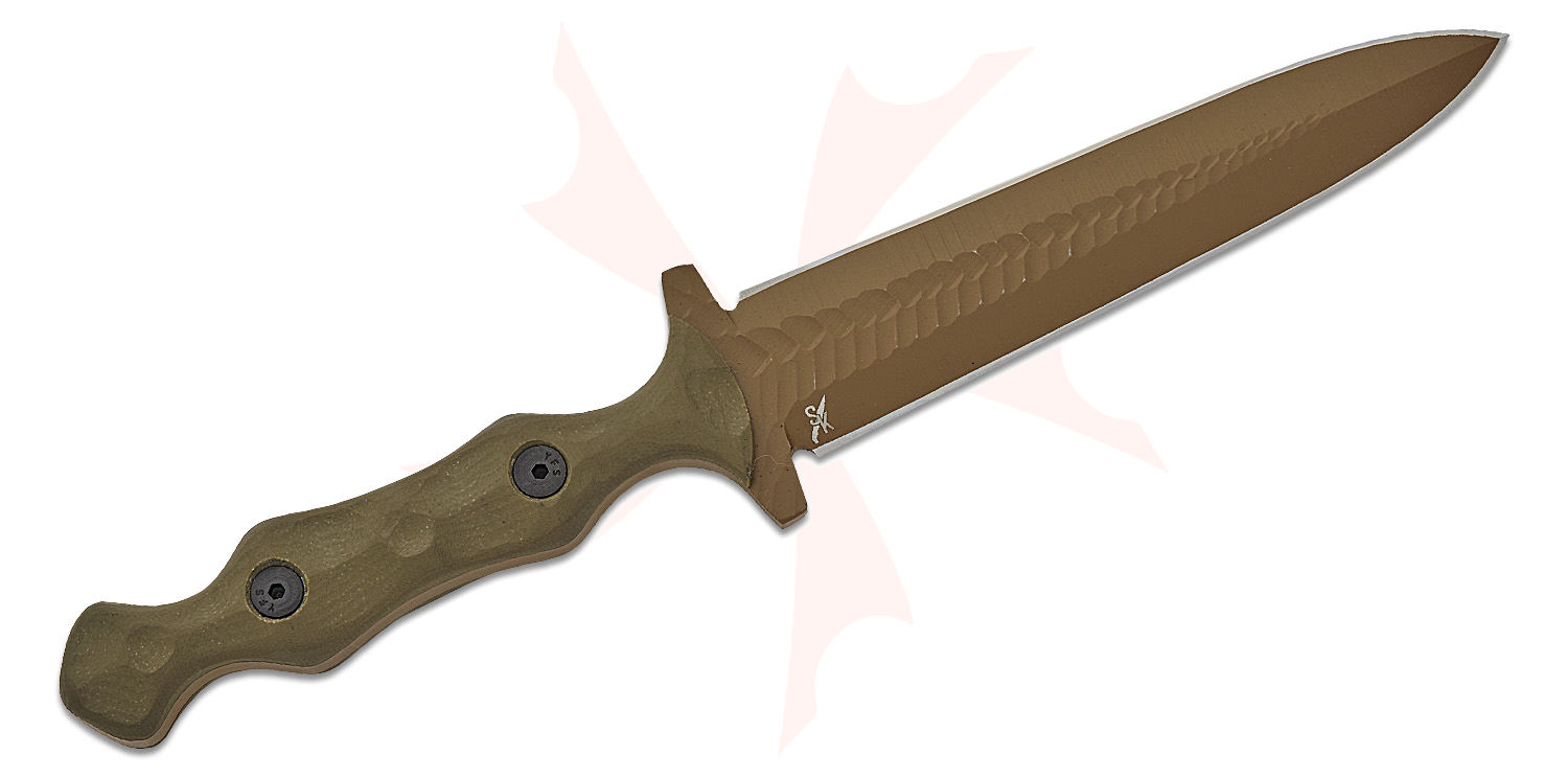 Stroup Knives Dagger Fixed Blade Knife 5.25" 1095 Flat Dark Earth ...