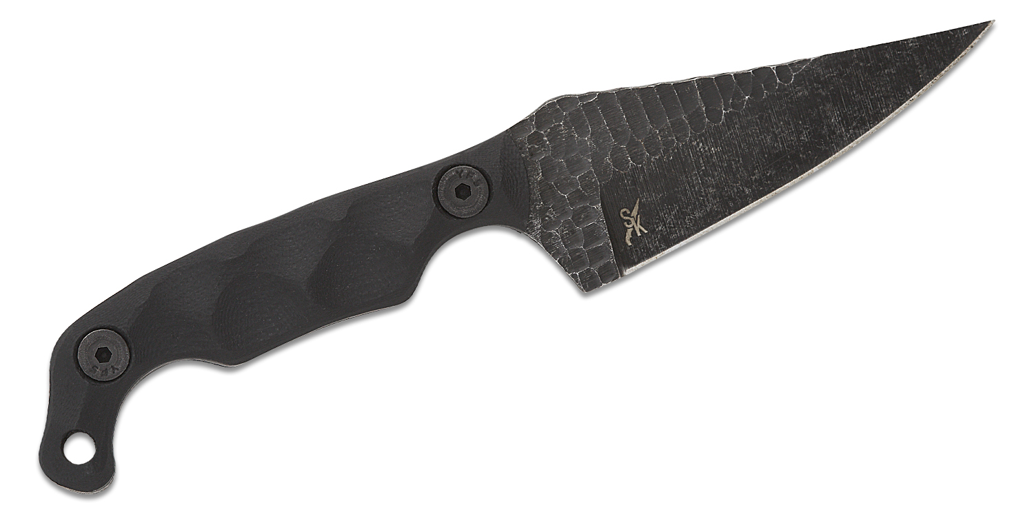 Stroup Knives Mini1 EDC Fixed Blade Knife 3.125" 1095 Hand Carved Pike ...