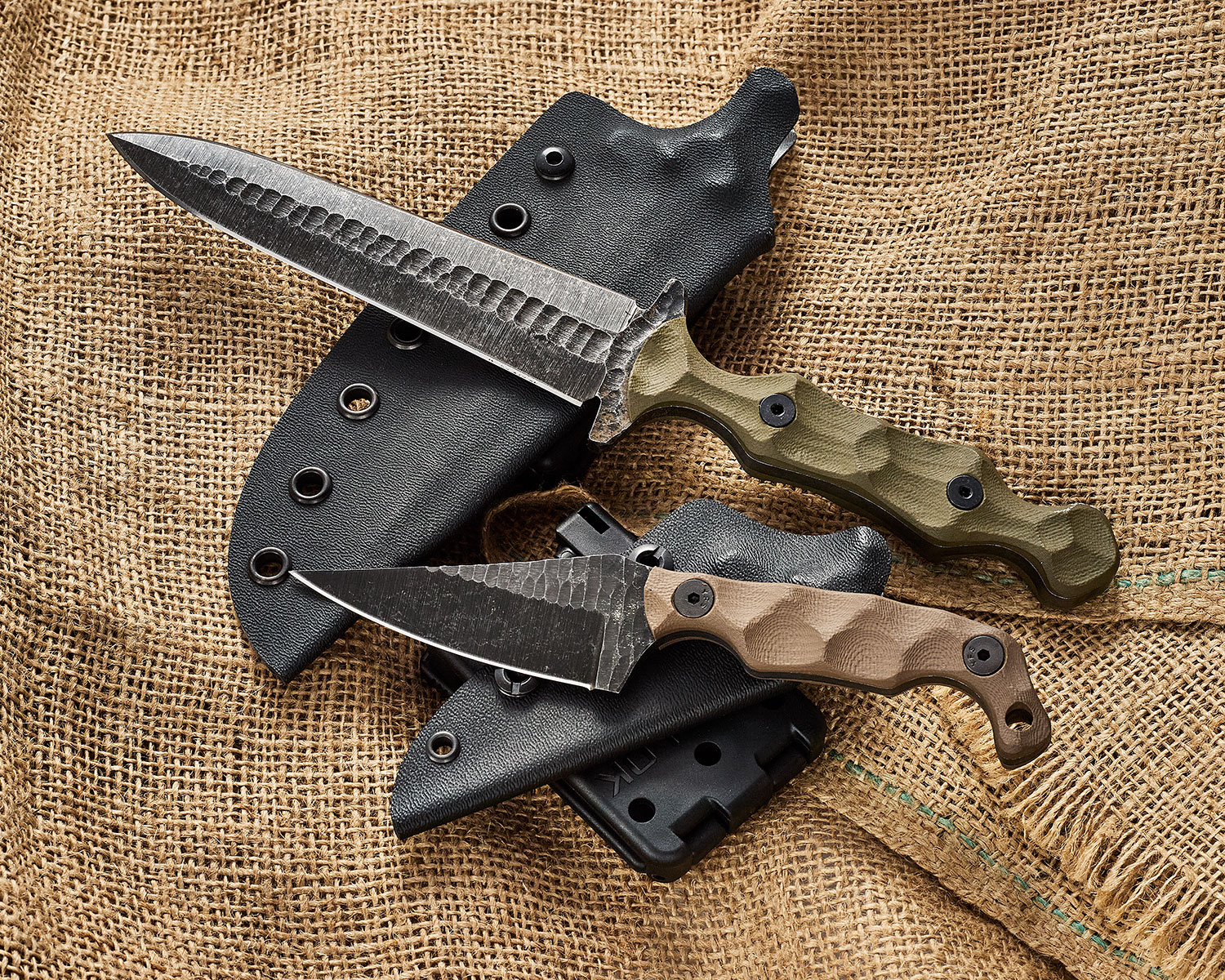 Stroup Knives Mini1 EDC Fixed Blade Knife 3.125" 1095 Hand Carved Pike ...