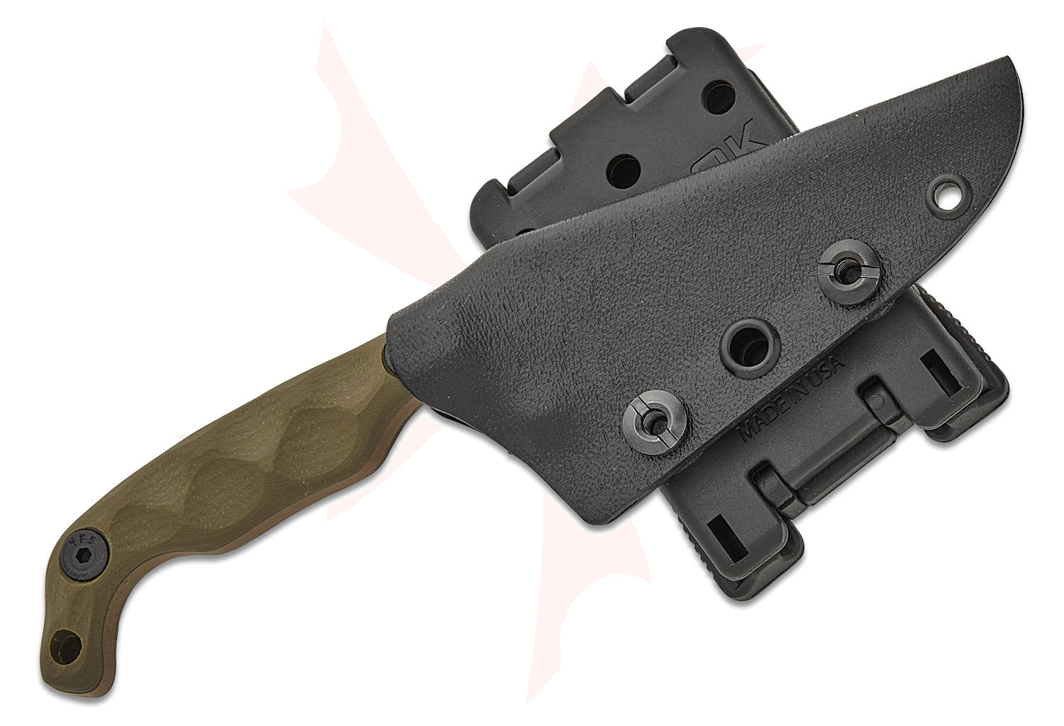 Stroup Knives Mini EDC Fixed Blade Knife 3.25" 1095 Flat Dark Earth ...