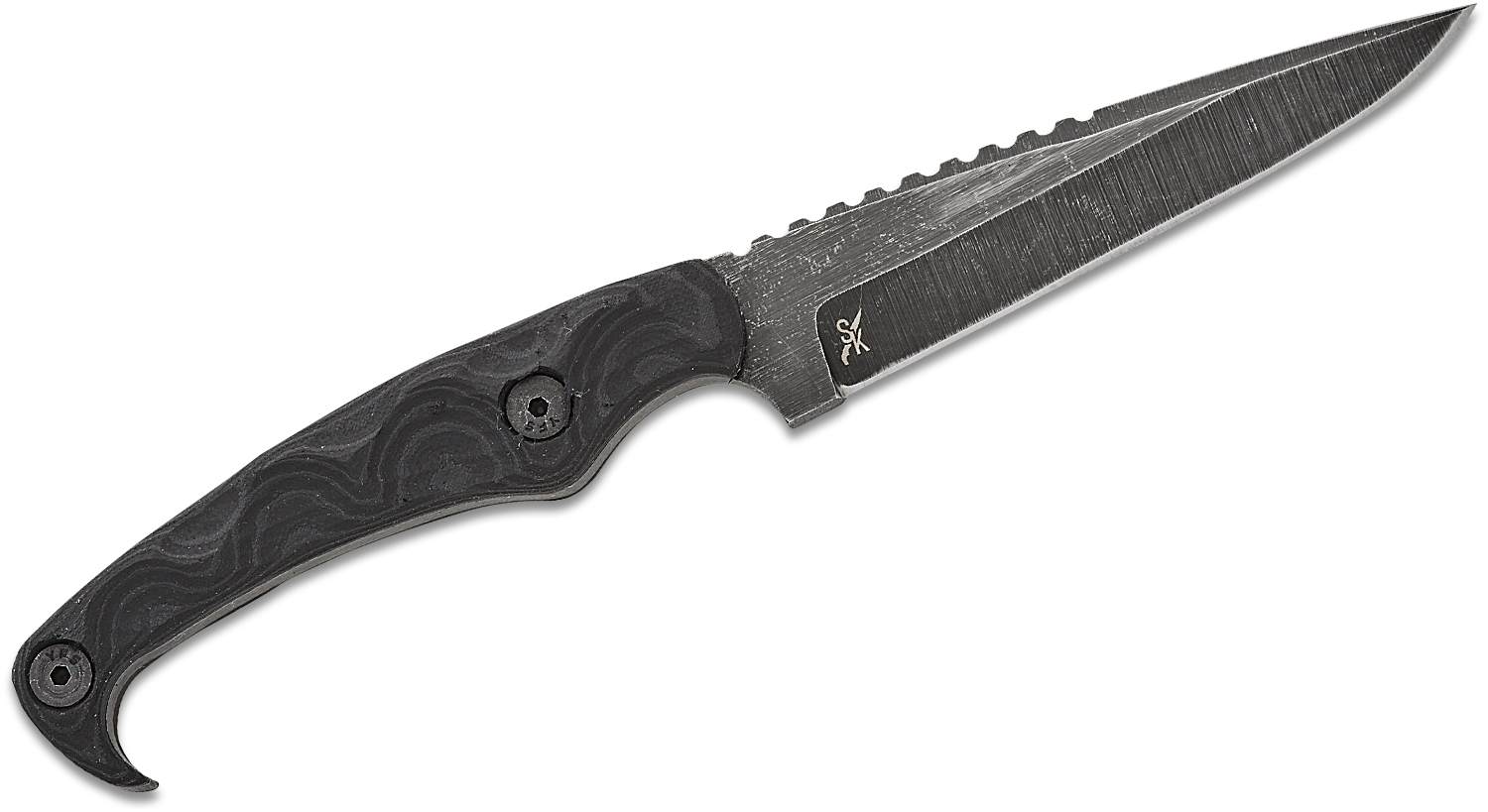 Stroup Knives MK2 Combat Fixed Blade Knife 4" 1095 Acid Washed Double ...
