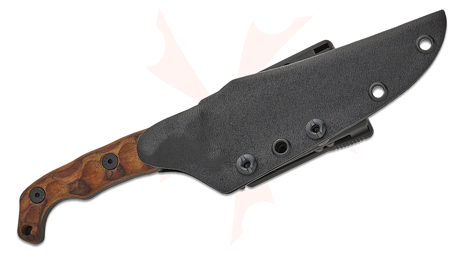 Stroup Knives TU2 Tactical Use Fixed Blade Knife 4.5" 1095 Black Cerakote Hand Carved Pike Blade ...