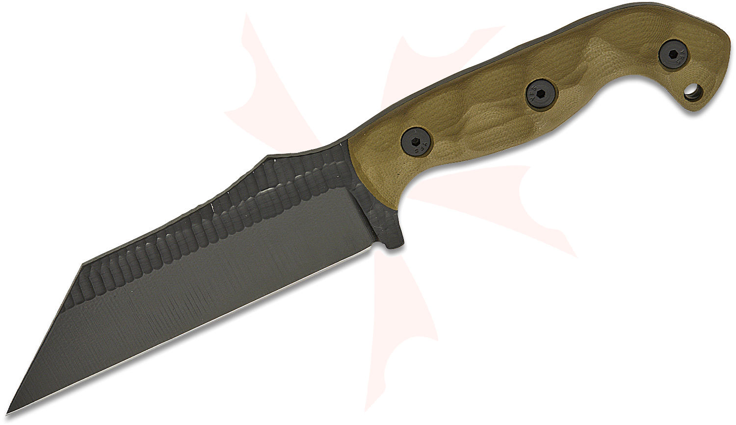 Stroup Knives TU3 Tactical Use Fixed Blade Knife 5" 1095 Black Cerakote Hand Carved Wharncliffe ...