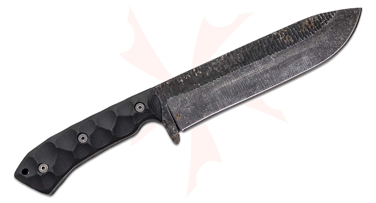 Stroup Knives BK1 Chopper Fixed Blade Knife 8" 1095 Hand Carved Drop ...