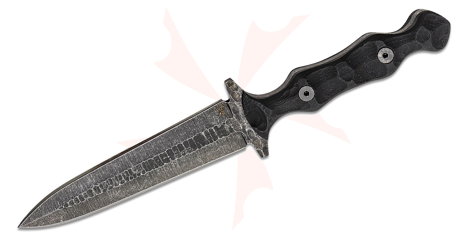 Stroup Knives Dagger Fixed Blade Knife 5.25" 1095 Hand Carved Double ...