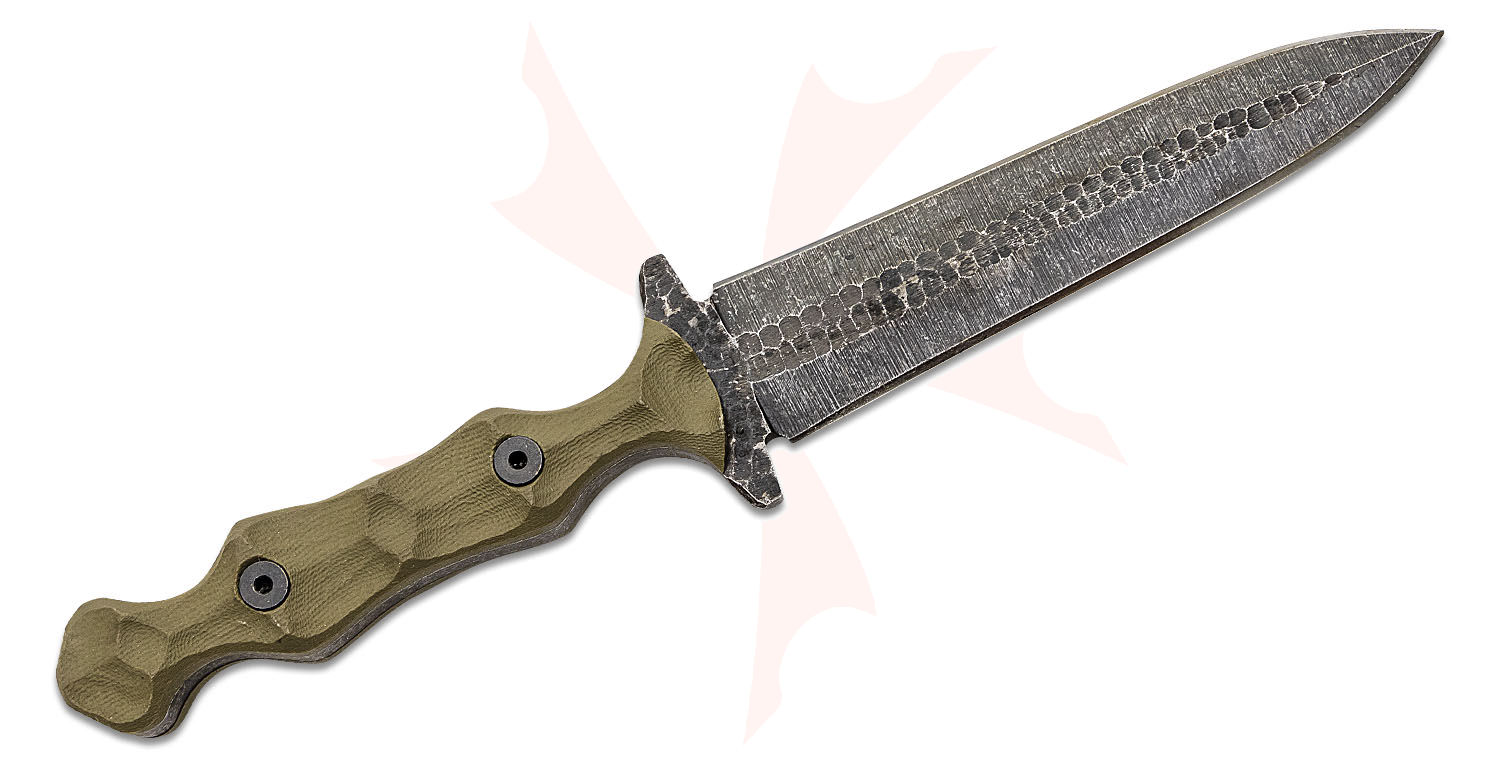 Stroup Knives Dagger Fixed Blade Knife 5.25" 1095 Hand Carved Double ...