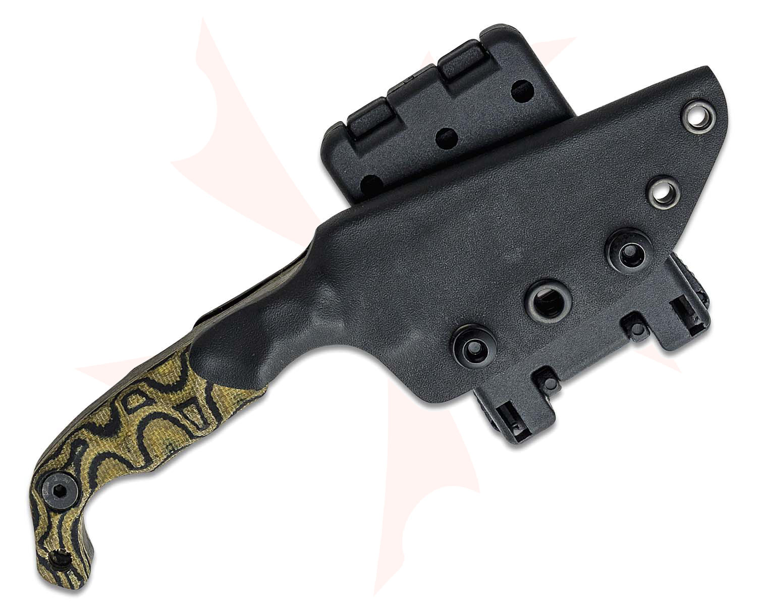 Stroup Knives Mini EDC Fixed Blade Knife 3.25" 1095 Hand Carved Pike ...