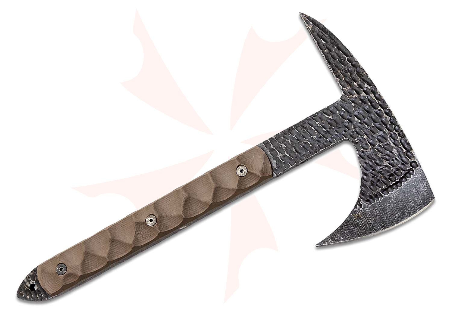 Stroup Knives Spike Axe 12" Overall, 1095 Hand Carved Blade, Milled FDE ...