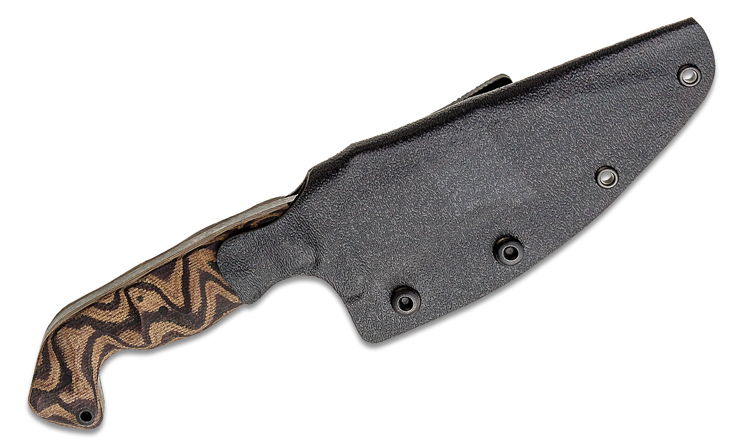 Stroup Knives TU1 Tactical Use Fixed Blade Knife 5" 1095 Hand Carved Clip Point Blade, Milled ...