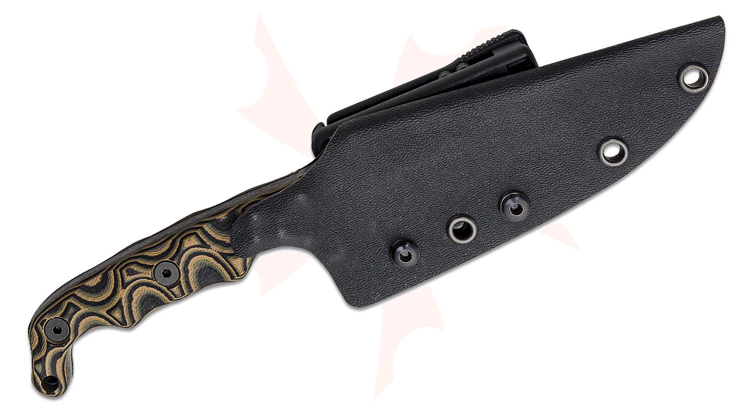 Stroup Knives TU2 Tactical Use Fixed Blade Knife 4.5" 1095 Hand Carved Pike Blade, Milled Camo ...