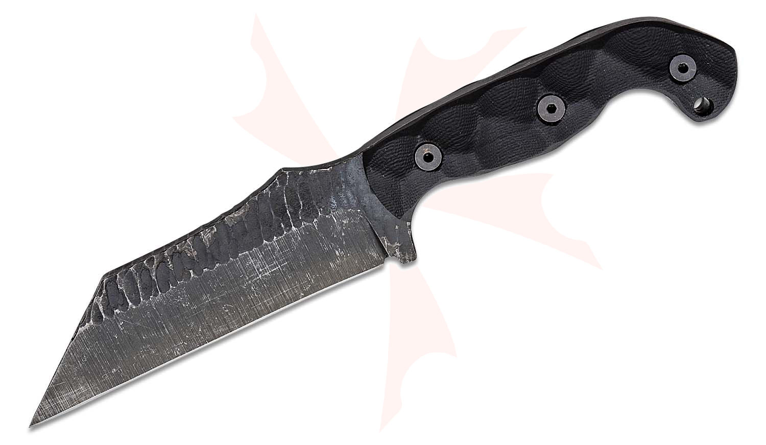 Stroup Knives TU3 Tactical Use Fixed Blade Knife 5" 1095 Hand Carved Wharncliffe, Milled Black ...