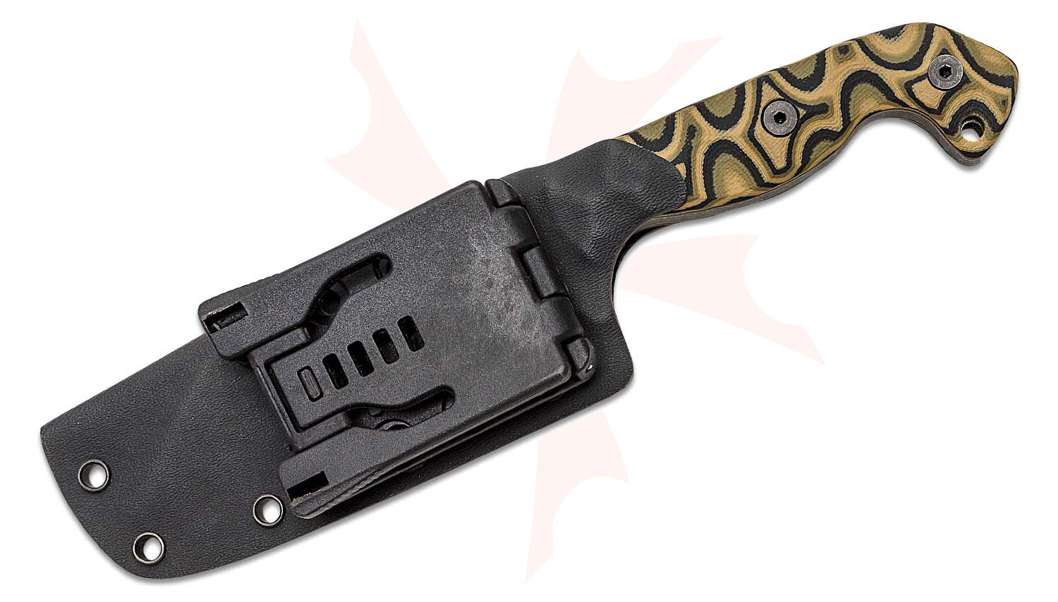 Stroup Knives TU3 Tactical Use Fixed Blade Knife 5" 1095 Hand Carved Wharncliffe, Milled Camo ...