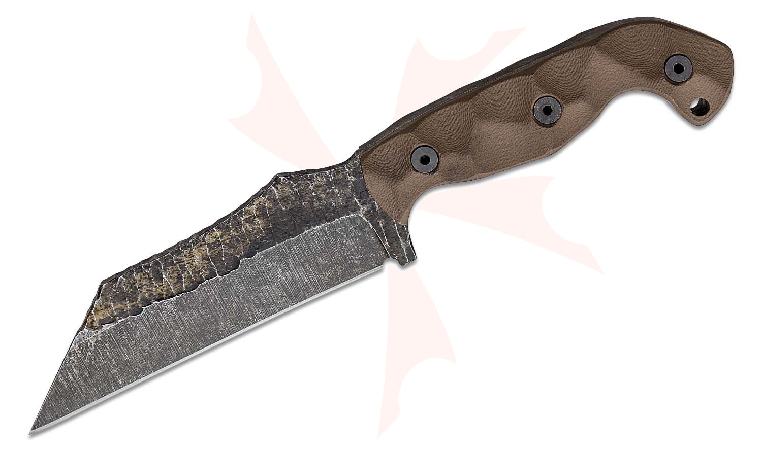 Stroup Knives TU3 Tactical Use Fixed Blade Knife 5" 1095 Hand Carved Wharncliffe, Milled Flat ...