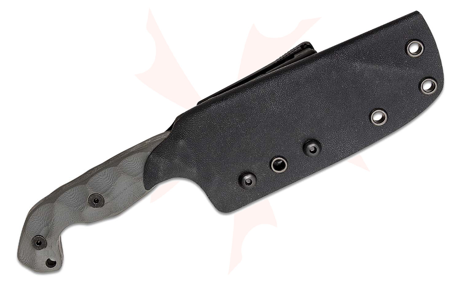 Stroup Knives TU3 Tactical Use Fixed Blade Knife 5" 1095 Hand Carved Wharncliffe, Milled Gray ...