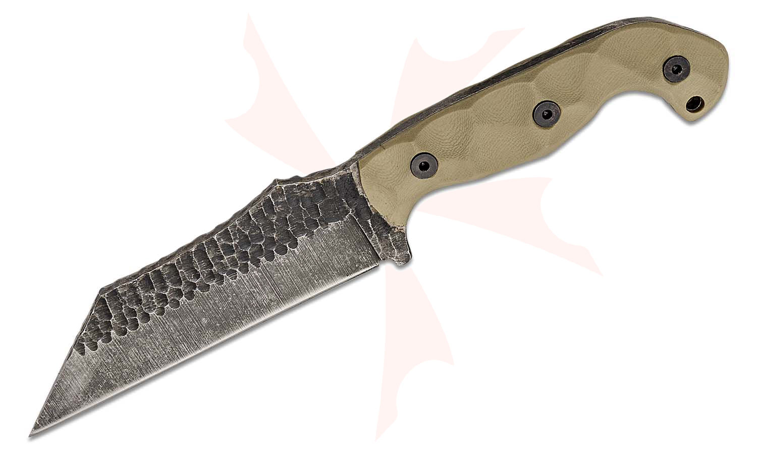 Stroup Knives TU3 Tactical Use Fixed Blade Knife 5" 1095 Hand Carved Wharncliffe, Milled Tan G10 ...