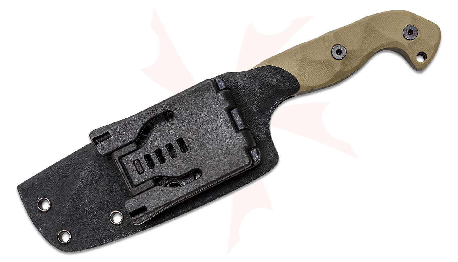 Stroup Knives TU3 Tactical Use Fixed Blade Knife 5" 1095 Hand Carved Wharncliffe, Milled Tan G10 ...