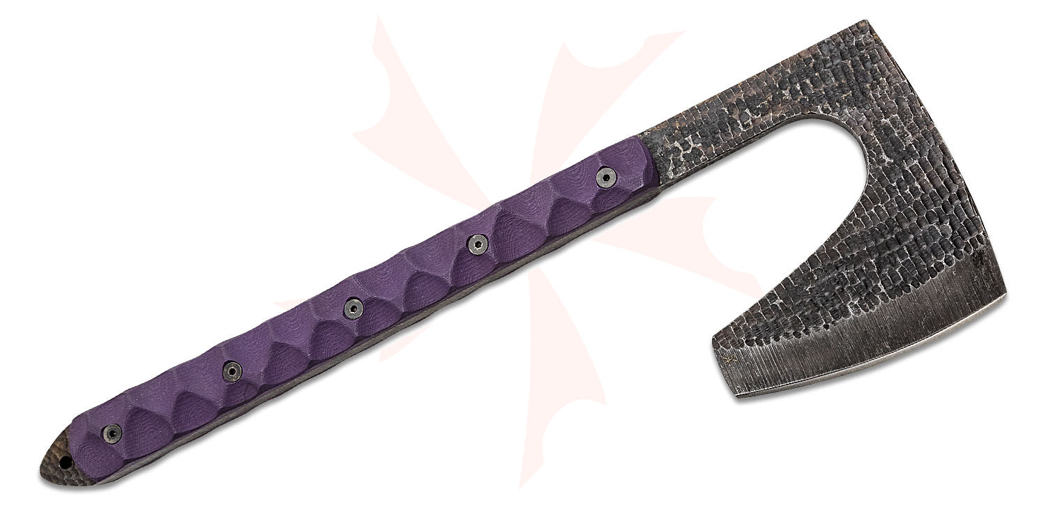Stroup Knives Viking Axe 15.5" Overall, 1095 Hand Carved Blade, Milled ...