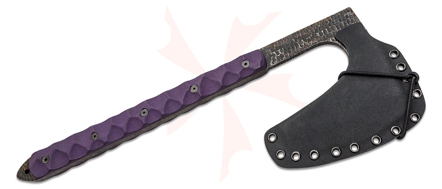 Stroup Knives Viking Axe 15.5" Overall, 1095 Hand Carved Blade, Milled ...
