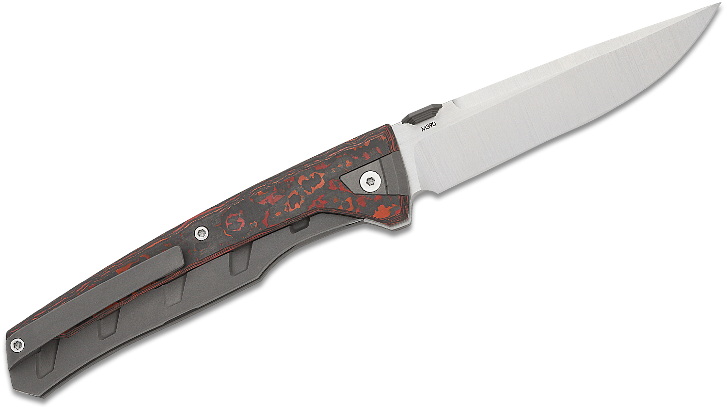 Suprlativ The Matador Folding Knife 3.78" M390 Belt Satin Drop Point ...