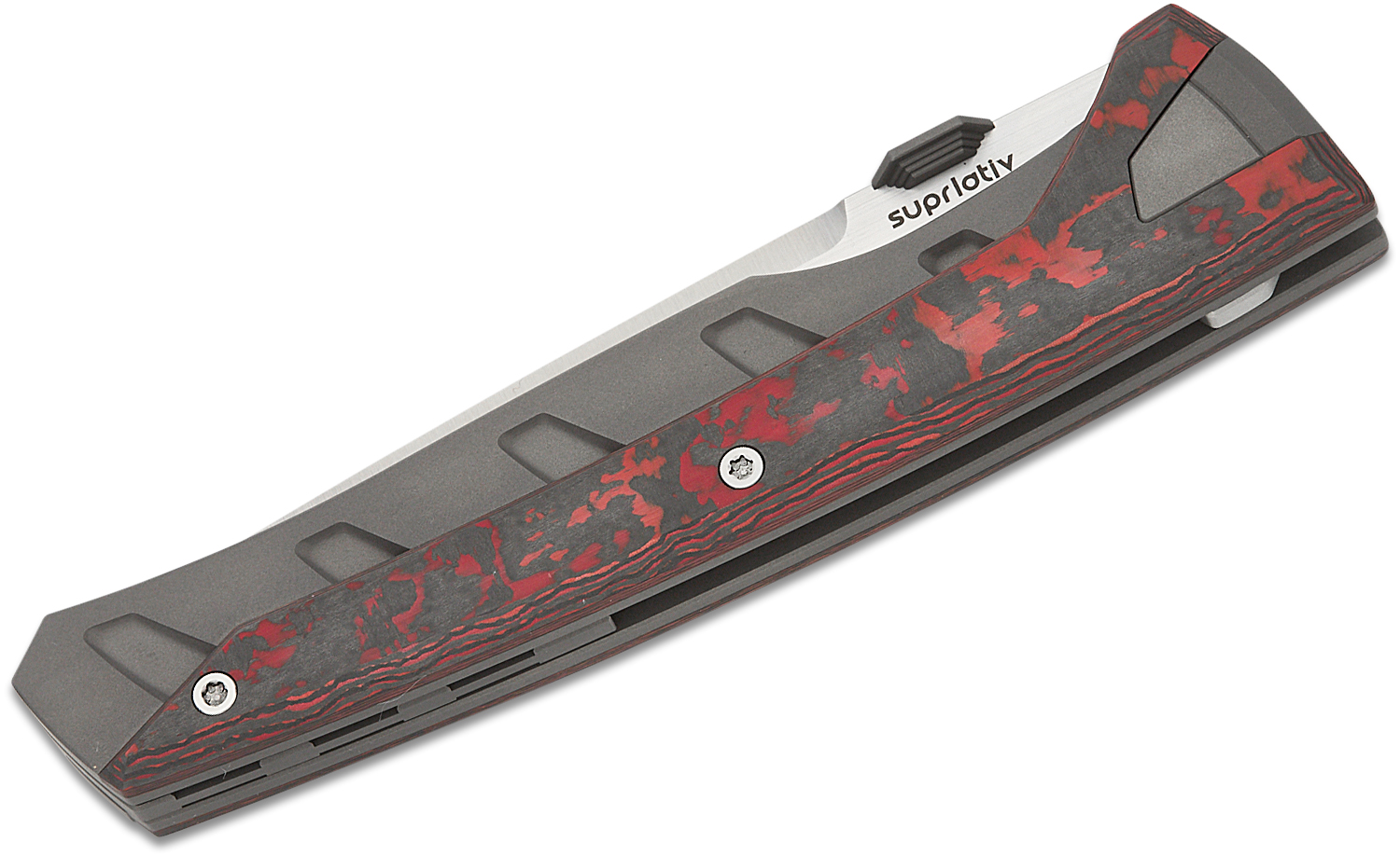 Suprlativ The Matador Folding Knife 3.78" M390 Belt Satin Drop Point ...