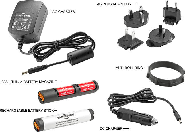 SureFire UNR Commander Ultra-High Variable-Output Rechargeable LED, 800 ...