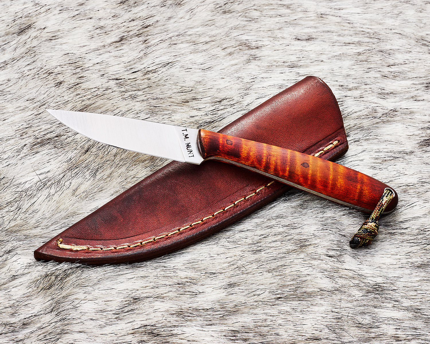 T.M. Hunt Custom Bird & Trout Fixed Blade Knife 3.25" AEB-L Satin Blade ...