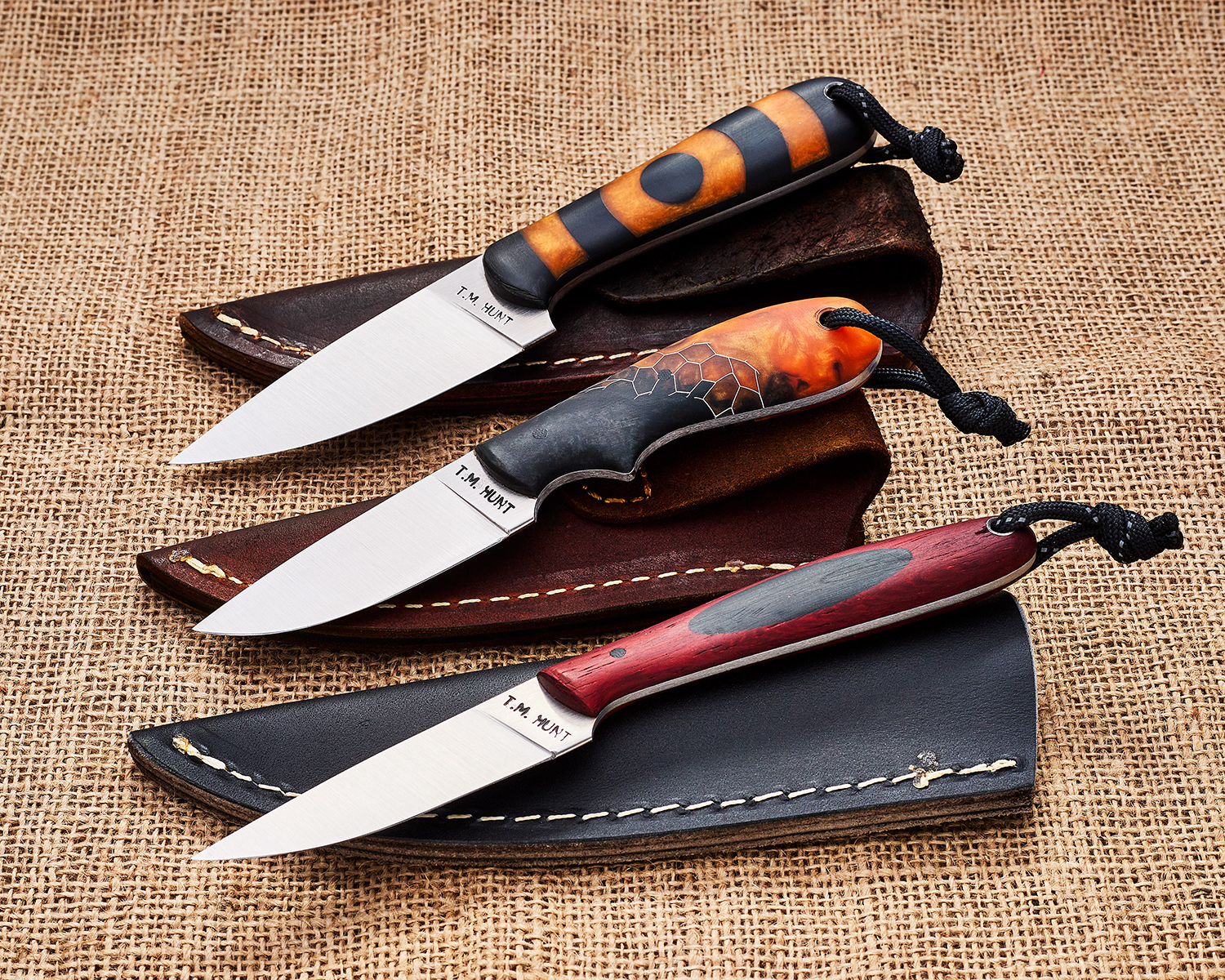 T.M. Hunt Custom Hedgehog Fixed Blade Knife 2.8" AEB-L Satin Blade ...