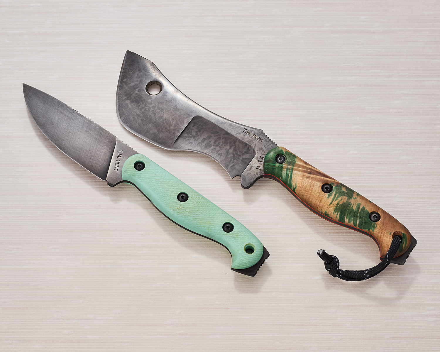 T.M. Hunt M14 Toe Popper Fixed Blade Knife 5.75" O1 Acid Etched Blade ...