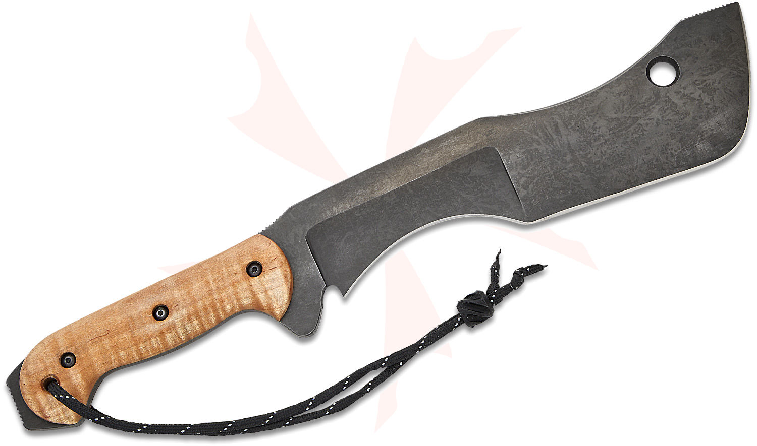T.M. Hunt M18 Fixed Blade Knife 10.125" O1 Acid Washed Recurve Chopper ...