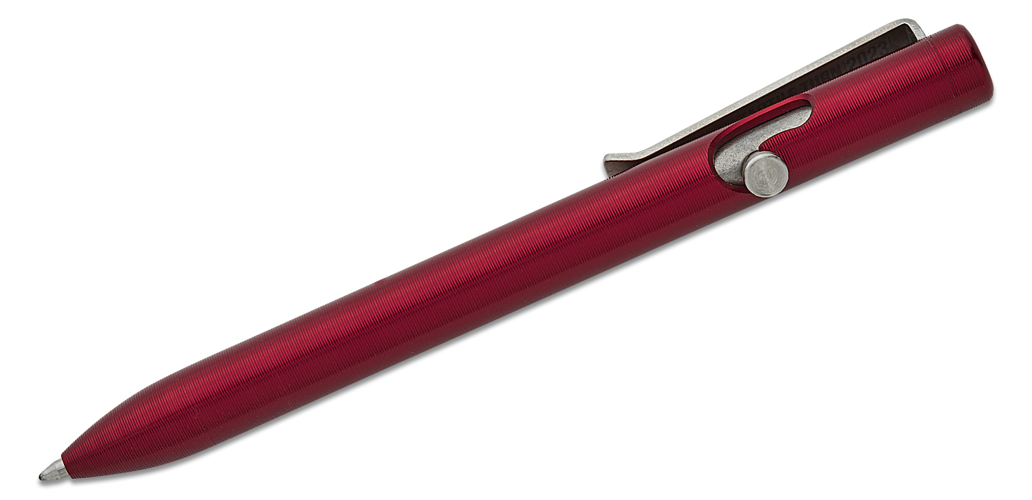 Tactile Turn Bordeaux Red Aluminum Bolt Action Pen, Short, 5.1" Overall ...