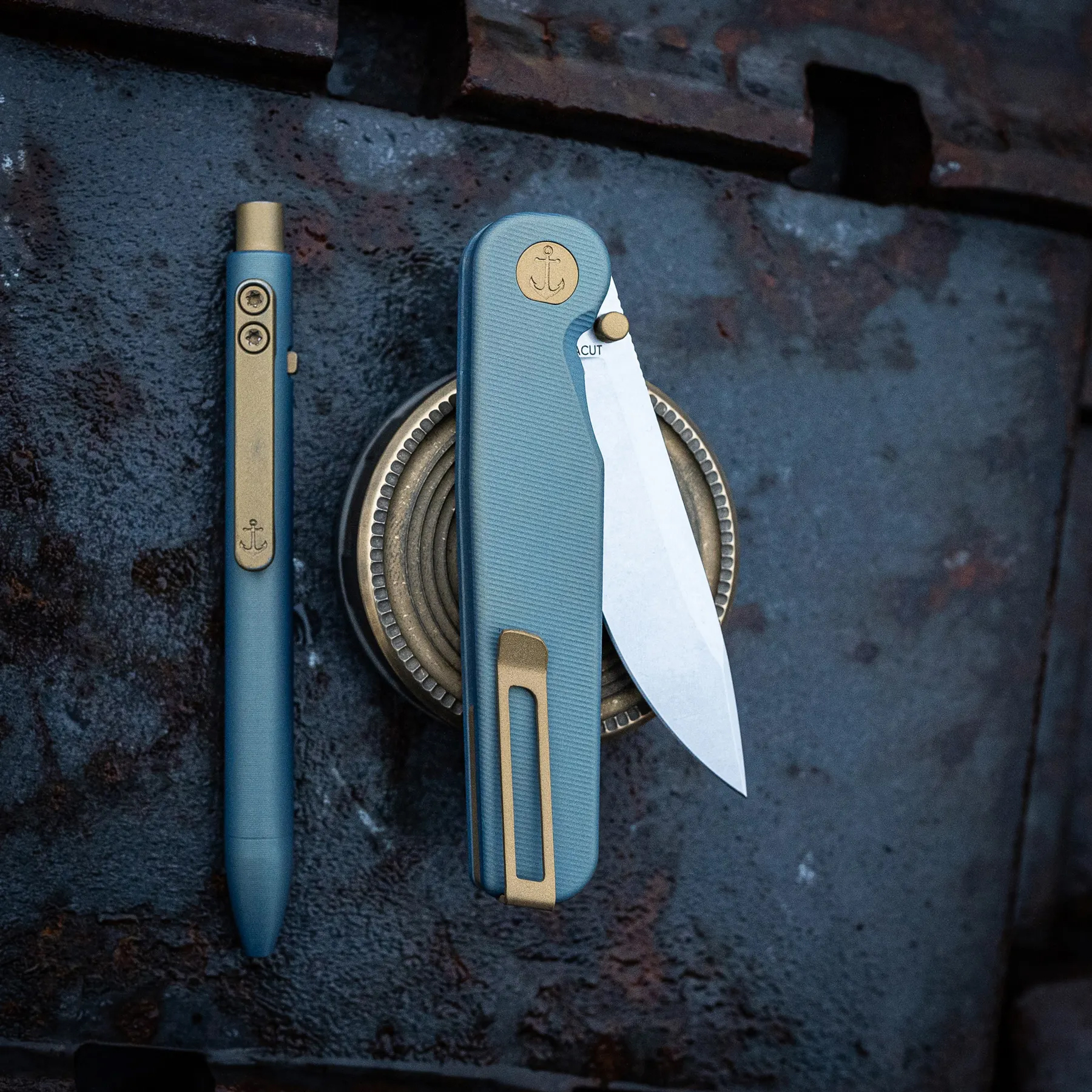 Tactile Knife Co. Limited Edition Rockwall Thumb Stud Nautilus Folding ...
