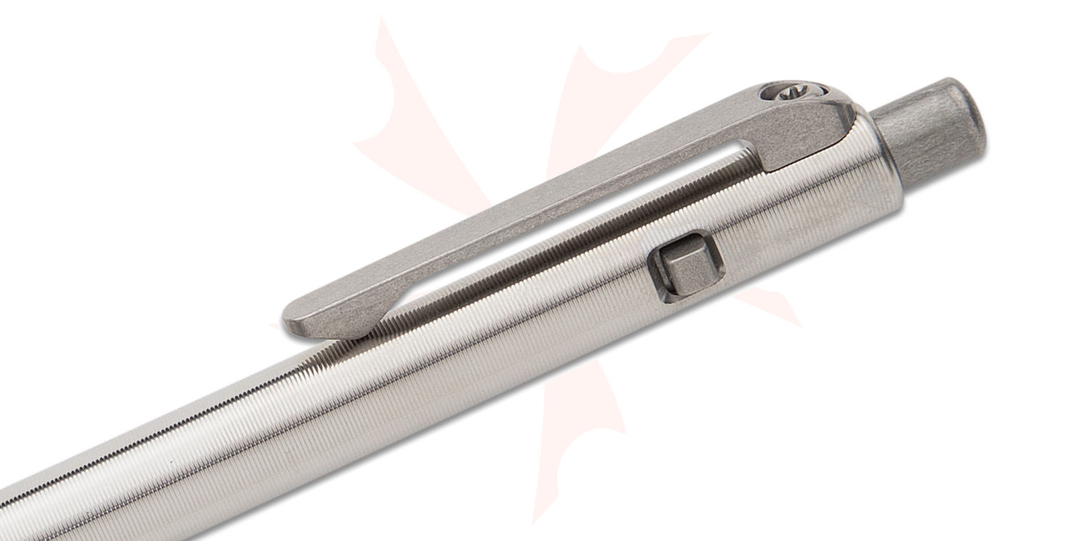 Tactile Turn Titanium Slim Side Click Pen, Standard, 5.8" Overall - KnifeCenter - 10-SS1-TTM-TTM