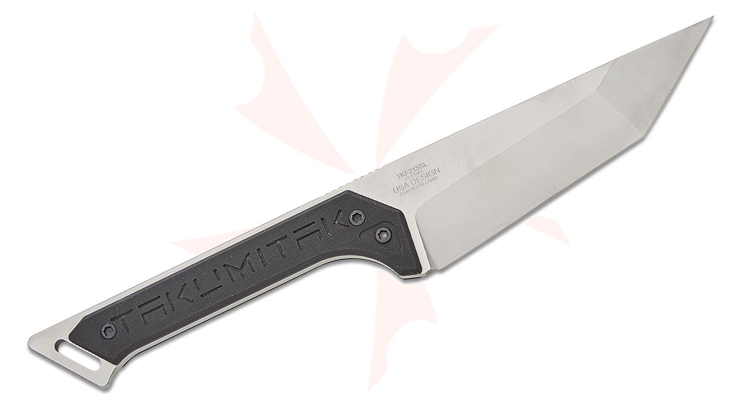 Takumitak Knives Charge Fixed Blade Knife 5.25" D2 Satin Polished Tanto ...