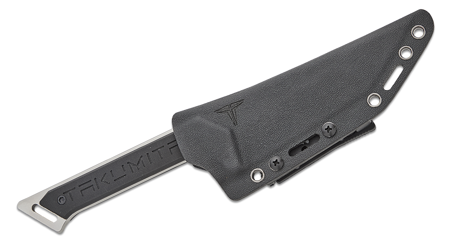 Takumitak Knives Charge Fixed Blade Knife 5.25" D2 Satin Polished Tanto ...