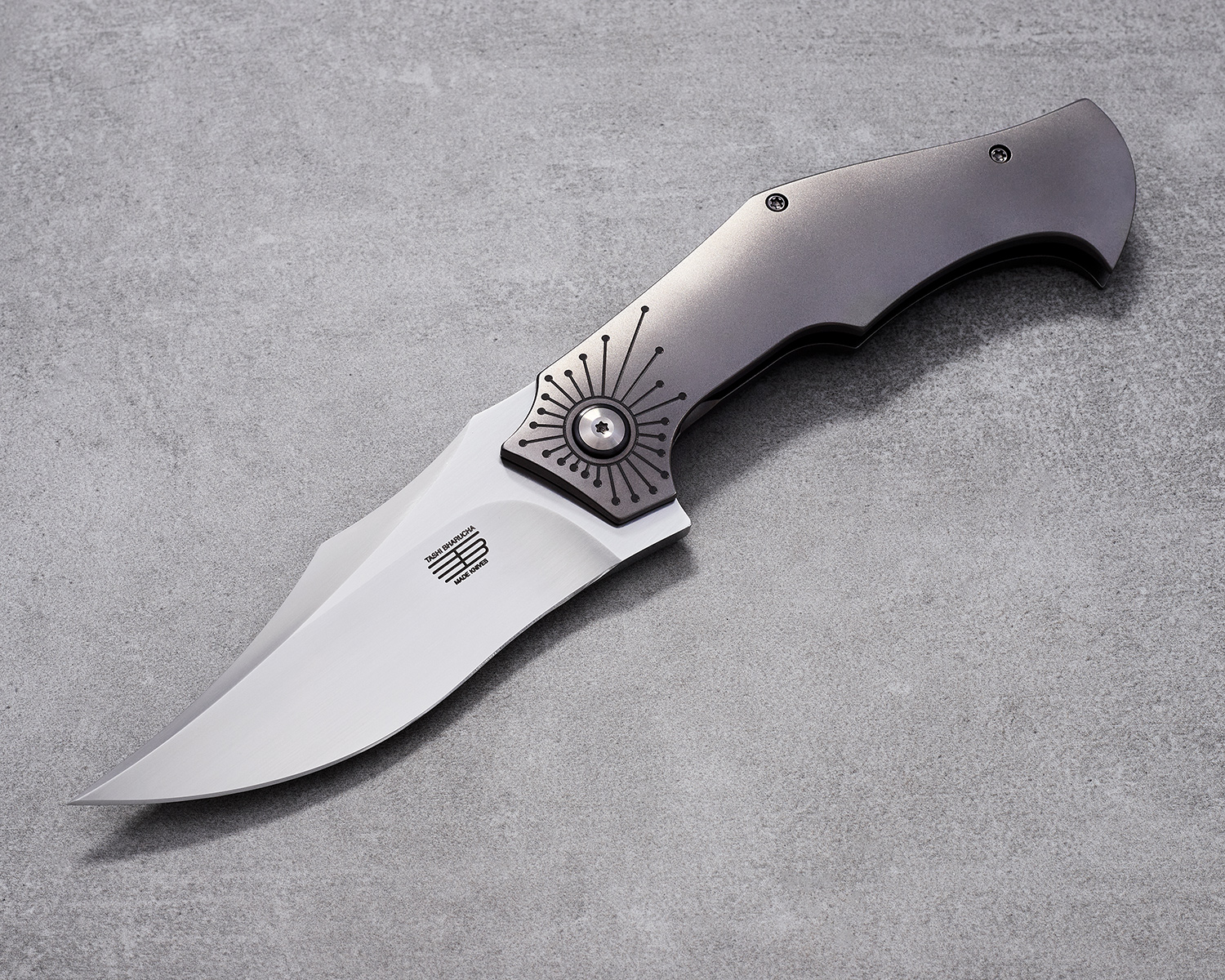 Tashi Bharucha Custom Slim Project Flipper Knife 4.125" RWL-34 Hand ...