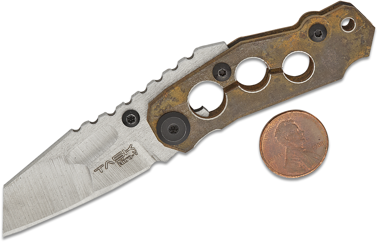 TASknives Custom Atom Friction Folding Knife 1.95" Nitro-V Satin ...