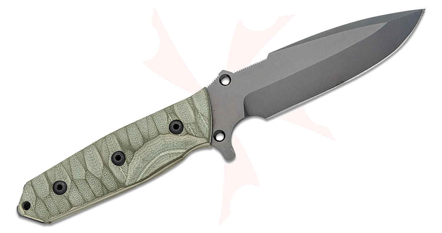 TB Outdoor Marauder Survival Knife, 4.88" MOX Gray PVD Drop Point Blade ...