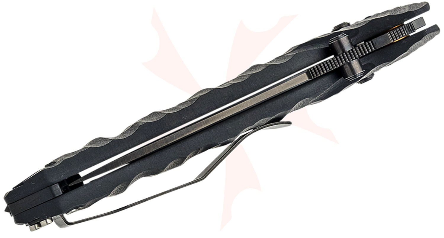 TB Outdoor CAC French Army Folding Knife, 3.62" Nitrox Black PVD Drop ...