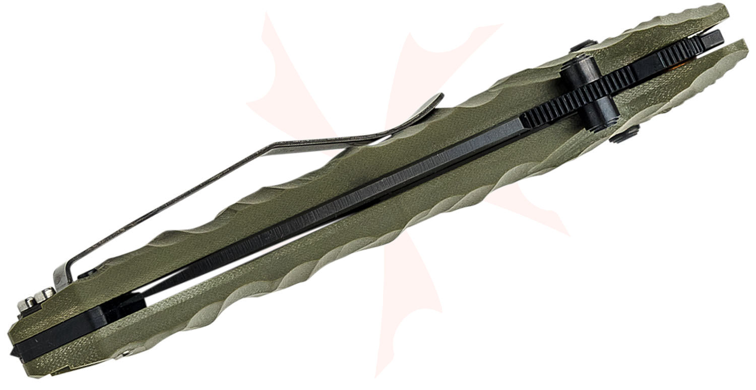 TB Outdoor CAC French Army Folding Knife, 3.62" Nitrox Black PVD Combo ...