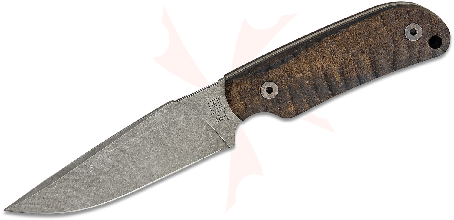 TB Outdoor Commandeur Fixed Blade Knife, 4.49" Alenox Stonewashed Drop ...
