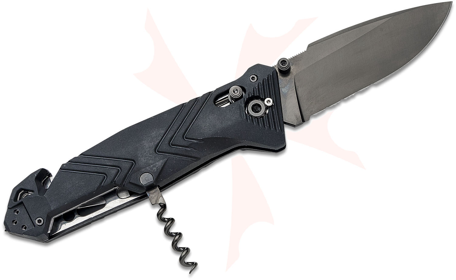 TB Outdoor CAC French Army Folding Knife, 3.62" Nitrox Black PVD Combo ...