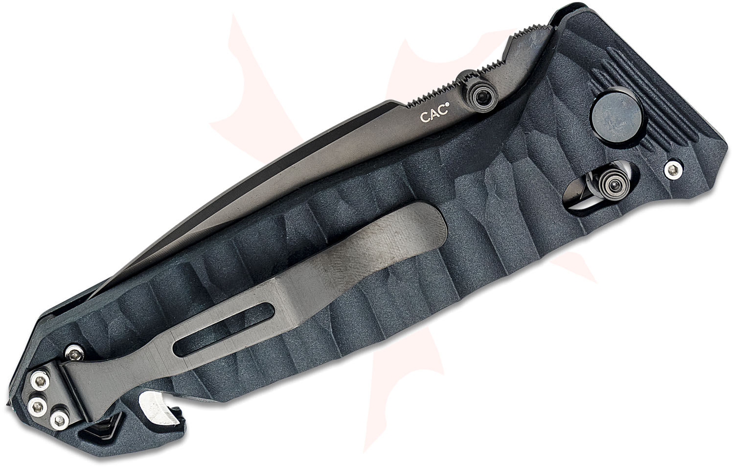 TB Outdoor CAC French Army Folding Knife, 3.62" Nitrox Black PVD Drop ...