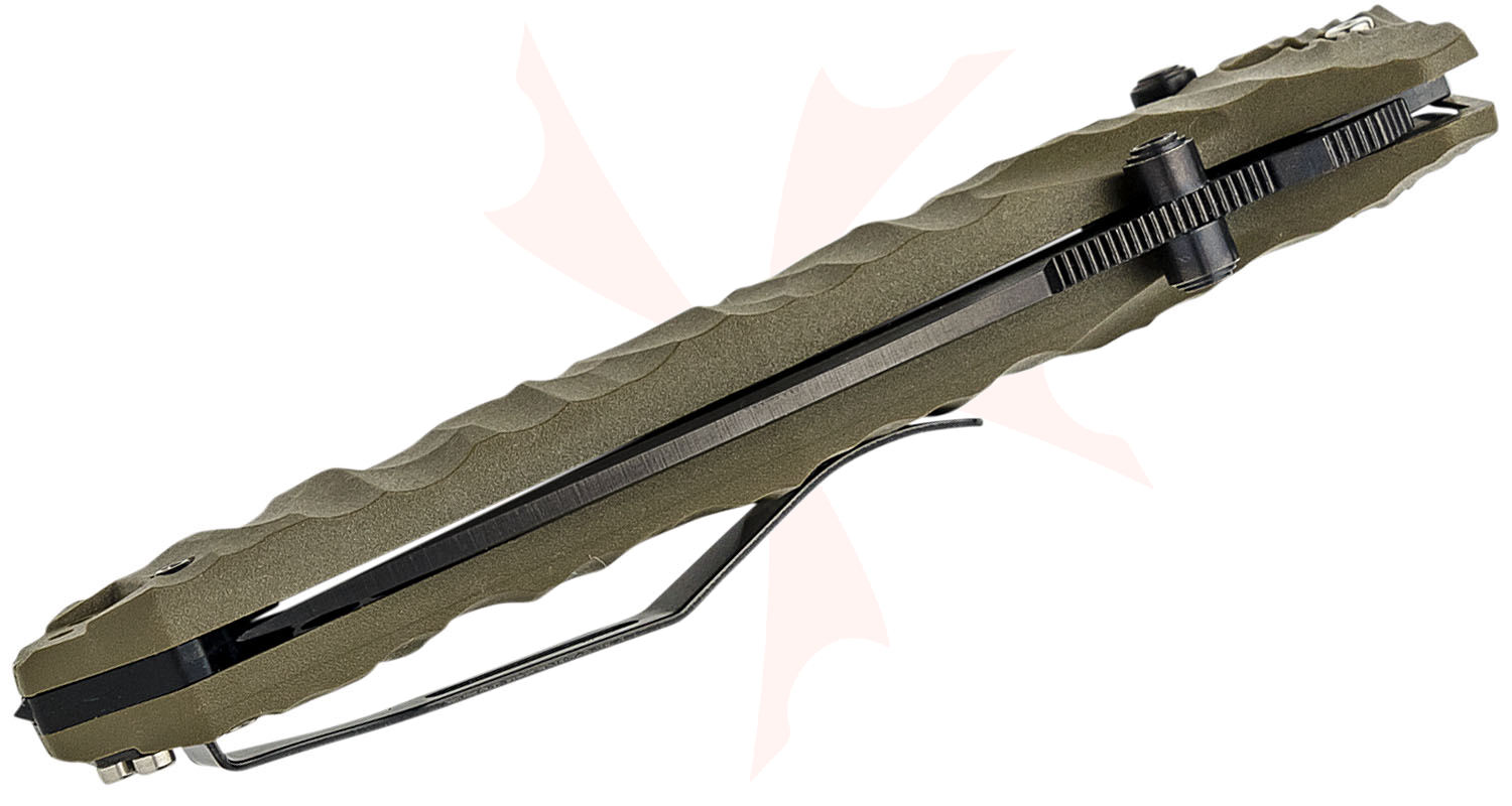 TB Outdoor CAC French Army Folding Knife, 3.62" Nitrox Black PVD Combo ...